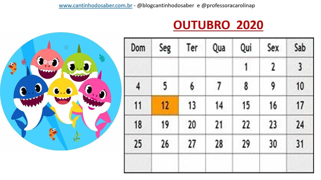 Arquivos Calendário 2020 do Baby Shark pronto para imprimir ...