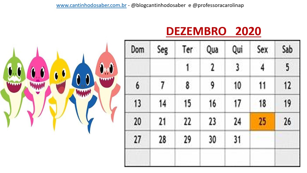 Arquivos Calendário 2020 do Baby Shark pronto para imprimir ...