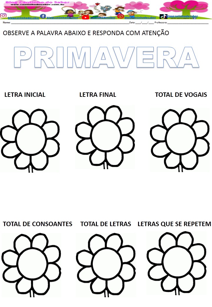 Arquivos Atividades para trabalhar a primavera na educação infantil ...