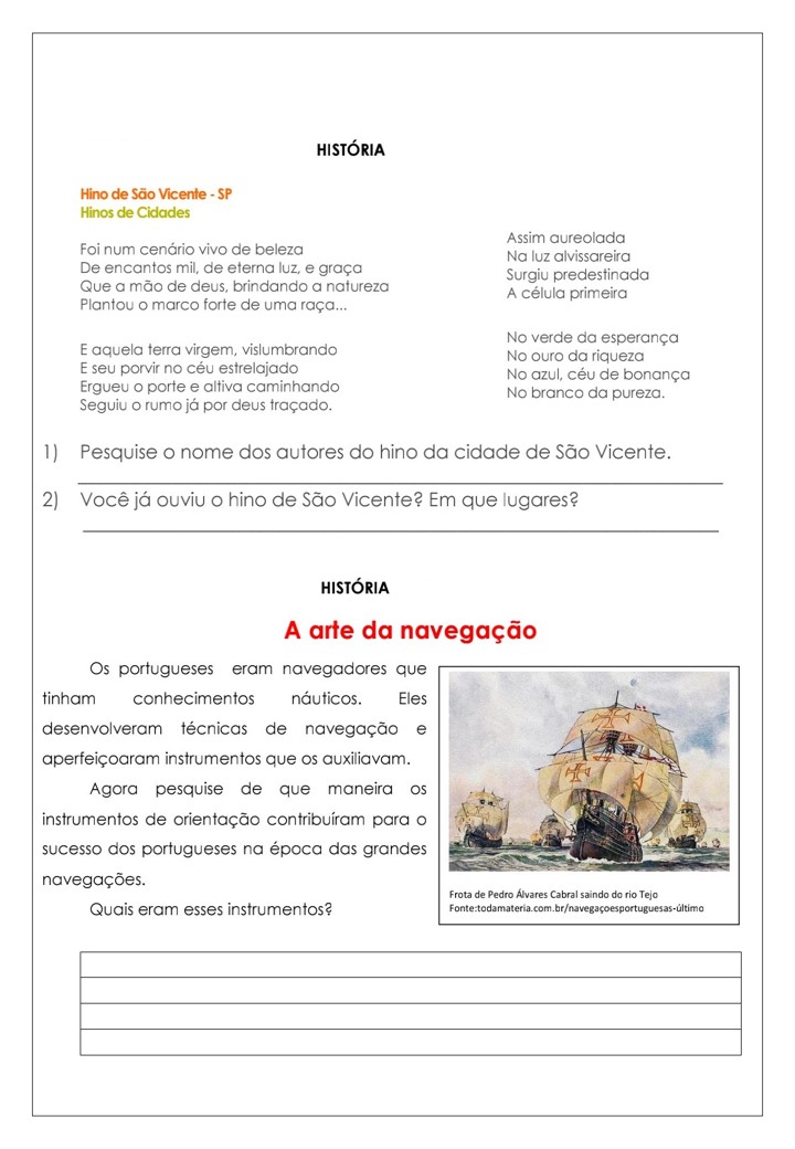 Apostila de História para o 4º ano (ATUALIZADA)