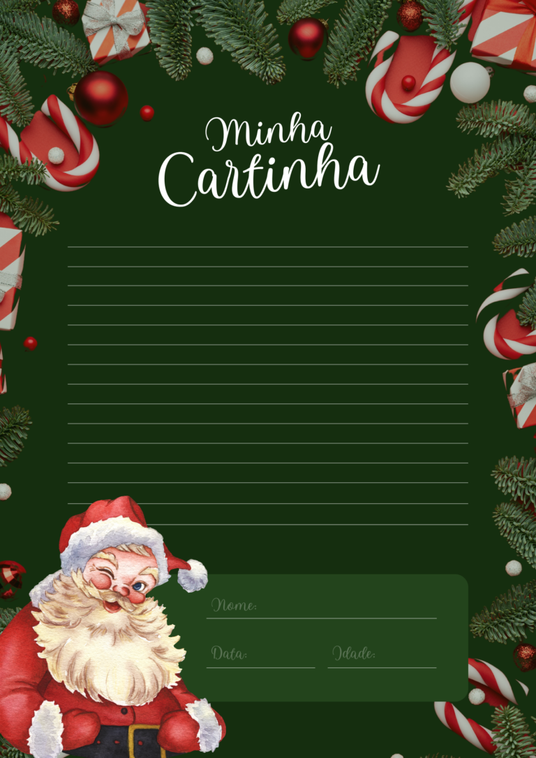 10 MODELOS DE CARTINHA PARA O PAPAI NOEL