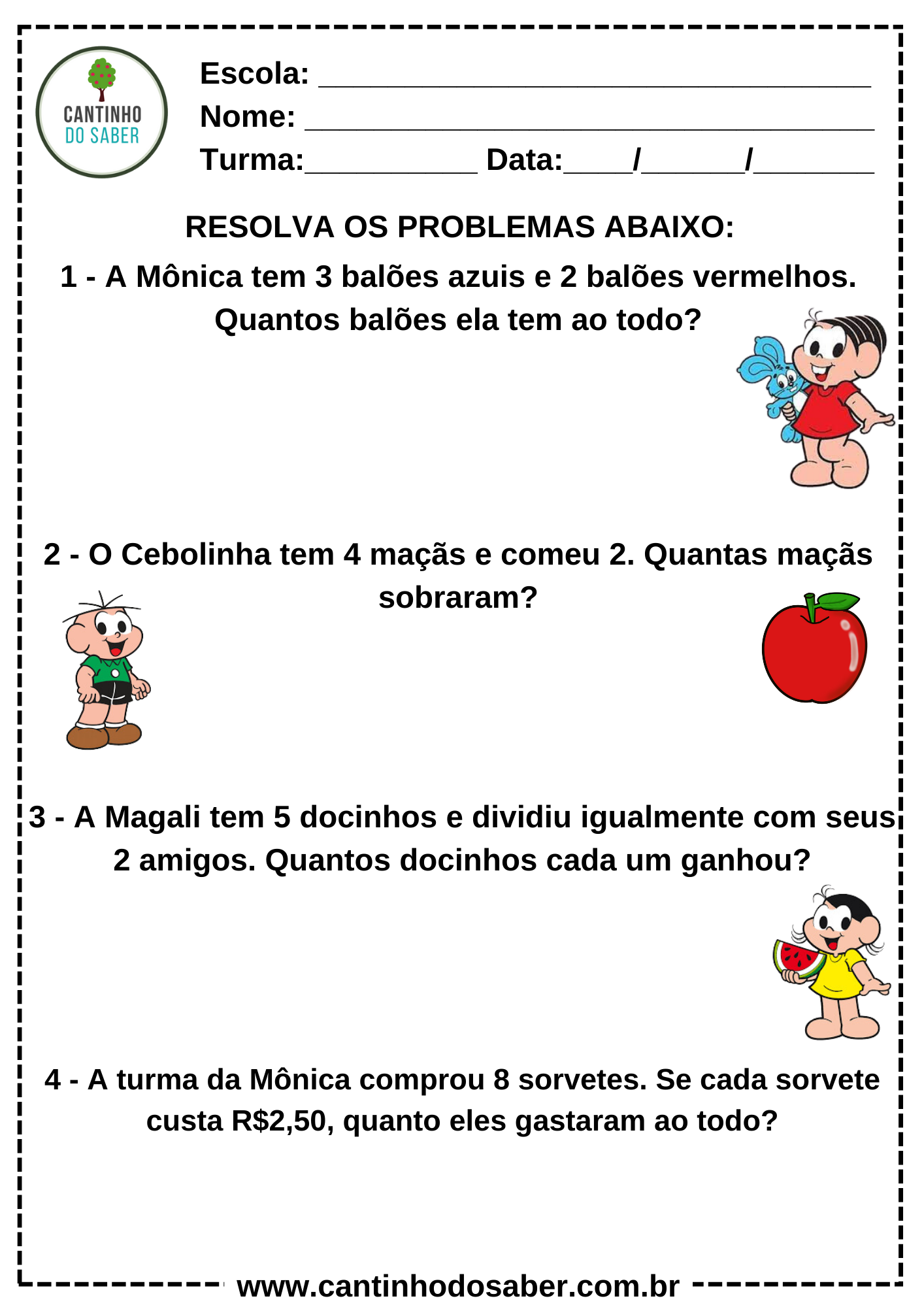 Atividades De Matematica Problemas 2 Ano - BINKEDU