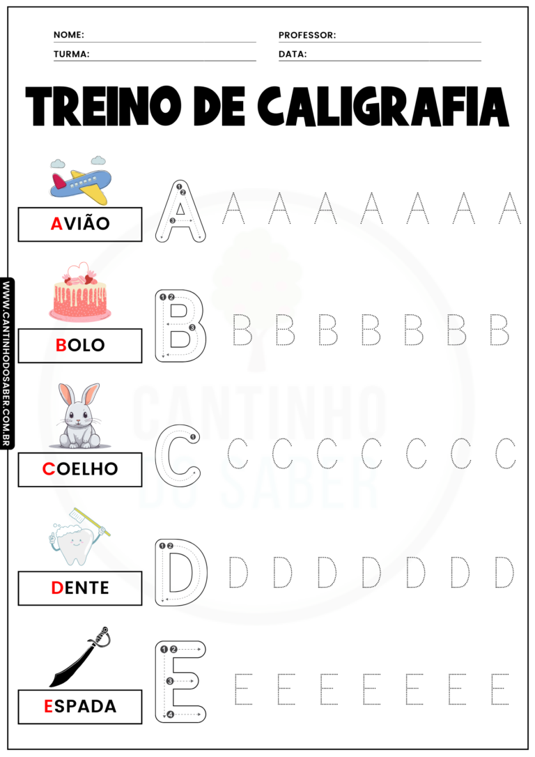 Arquivos caligrafia - Atividades para a Educação Infantil - Cantinho do ...