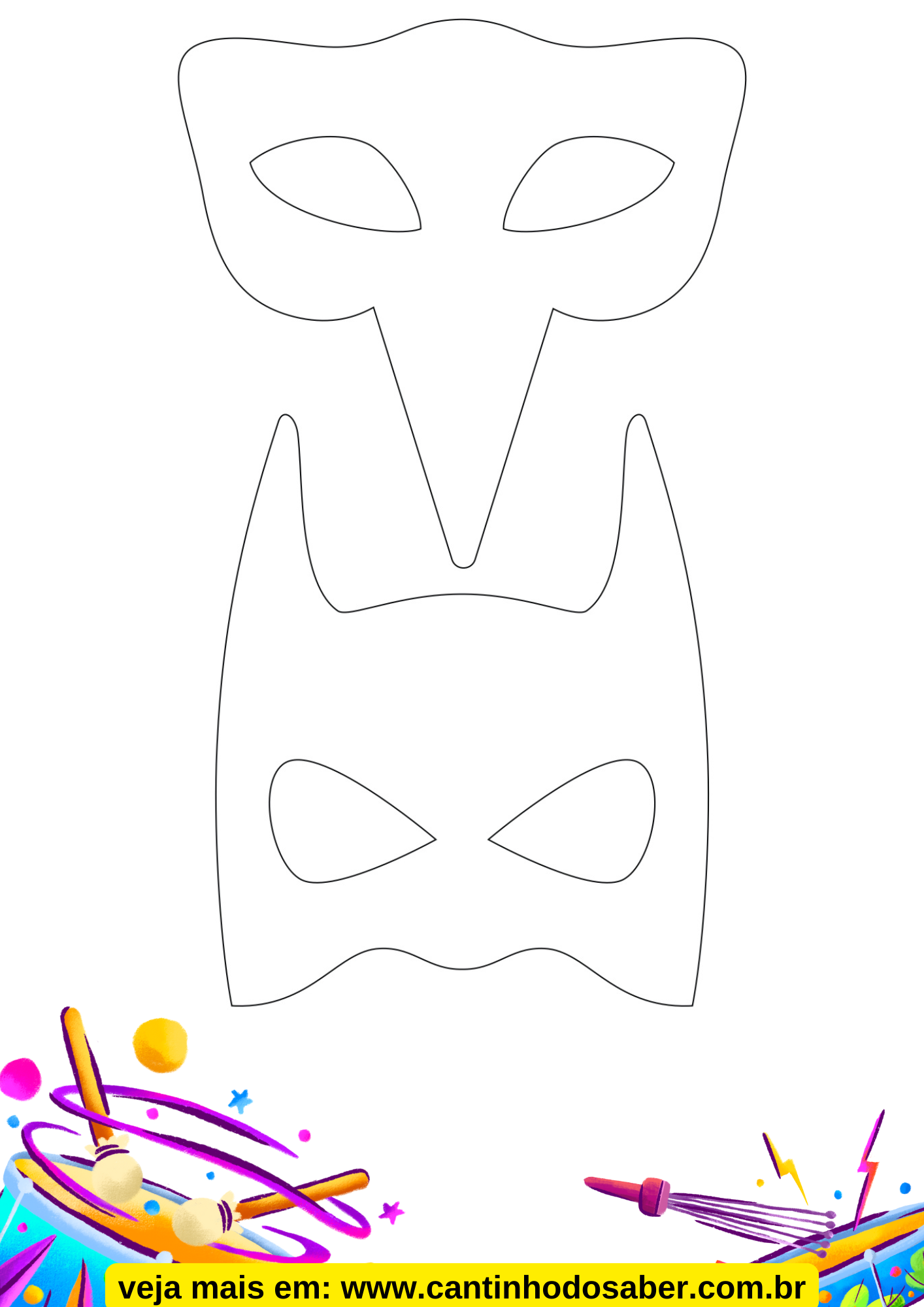 50 Máscaras de Carnaval para Imprimir e Colorir